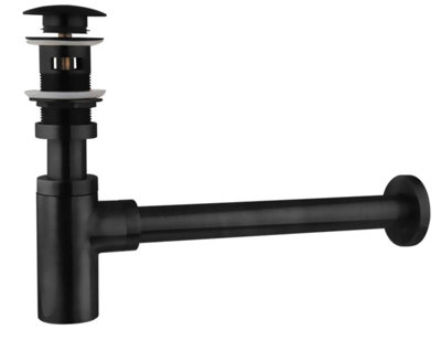 Rea Slotted Click-Clack Sink Drain + Black Powder Coated Waste Bottle ...