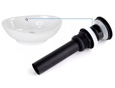 Rea Slotted Click-Clack Sink Drain + Black Powder Coated Waste Bottle ...