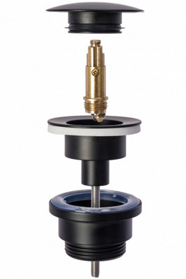 Rea Universal Click-Clack Old Black Brass Round Push Button Waste Plug ...