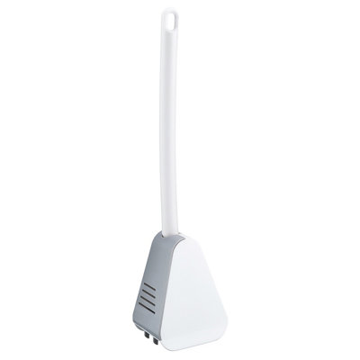 Reach Everywhere Silicone Toilet Brush with Holder - Grey & White ...