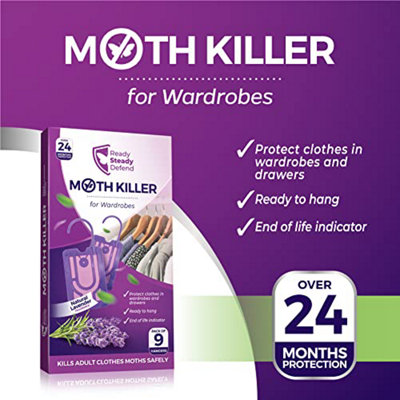 Ready Steady Defend 9 x Moth Killer Hangers For Wardrobes. Moth ...