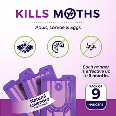 Ready Steady Defend 9 x Moth Killer Hangers For Wardrobes. Moth ...