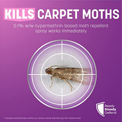 Ready Steady Defend Carpet Moth Killer Spray. For Use On Carpets, Rugs ...