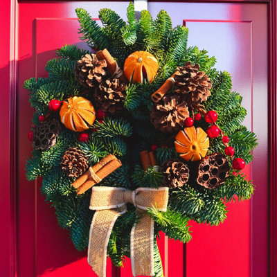 Real Christmas Wreath 10 inch Natural - Fresh Fir Handcrafted Luxury ...
