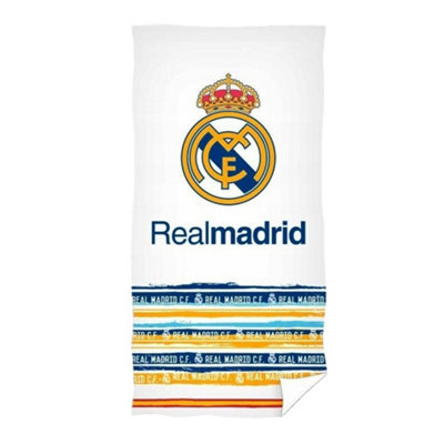 Real Madrid CF Beach Towel White (140cm x 70cm) | DIY at B&Q