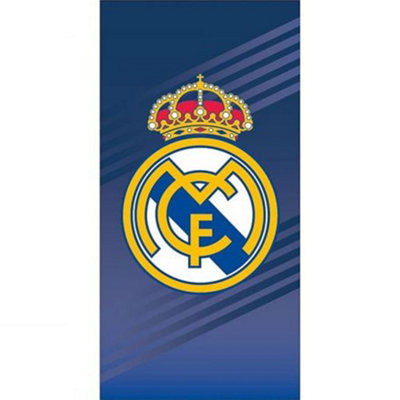 Real Madrid CF Crest Beach Towel Blue (One Size)