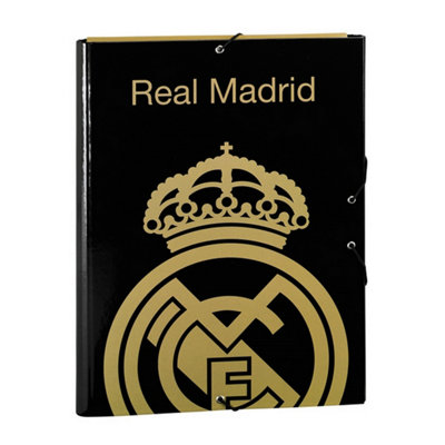 Real Madrid CF Official Football Crest Folio Cardboard Binder Black ...
