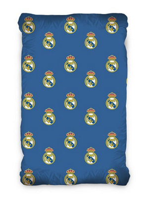 Real Madrid Club Crest 100% Cotton Single Fitted Sheet | DIY at B&Q