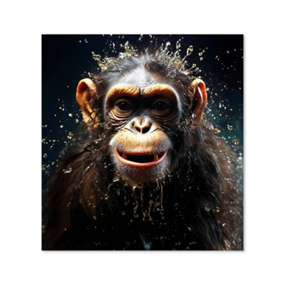 Realistic Monkey Face Splashart Premium Glass Kitchen Splashback W700mm ...