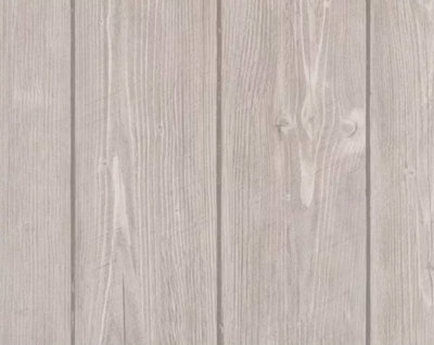 REALISTIC NATURAL GREY WOODEN PANEL WALL FEATURE WALLPAPER A.S.CREATION ...