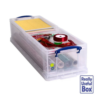 Really Useful 22L Wrapping Paper Storage Box with 2 Plain Insert Trays ...