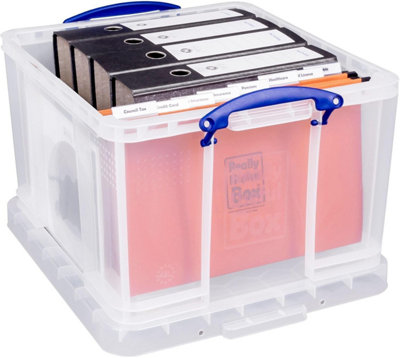 Really Useful Box Plastic Storage 35 Litre Clear
