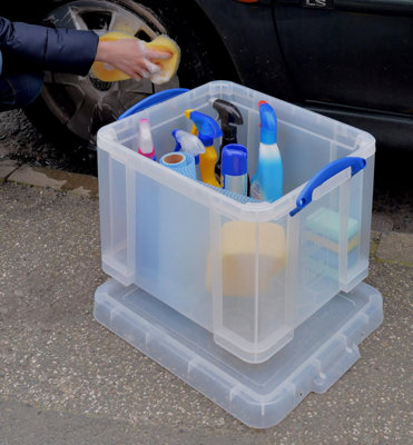 Really Useful Box Plastic Storage 35 Litre Clear