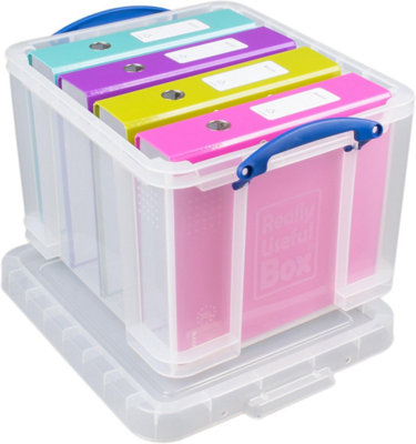 Really Useful Box Plastic Storage 35 Litre Clear