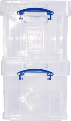 Really Useful Box Plastic Storage 48XL Clear Pack of 2 /Next Day Delivery