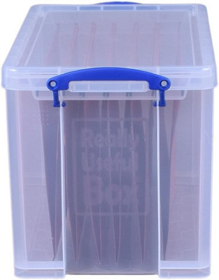 Really Useful Plastic Storage Box 24 Litre CLEAR with 10X Suspension Files