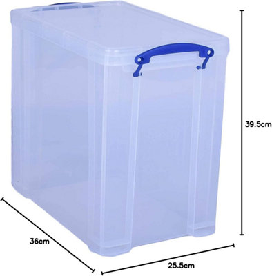 Really Useful Plastic Storage Box 25 Litre CLEAR with 10X Suspension Files