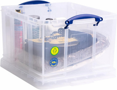 Really Useful Plastic Storage Box 42 Litre Clear