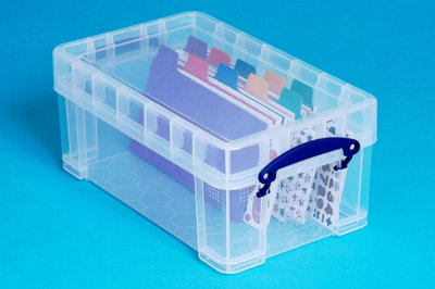 Really Useful Plastic Storage Box 5 Litre with XL Lid Clear (Pack of 3)