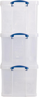 Really Useful Plastic Storage Box 84L Clear Pack Of 3 /Free Next Day ...
