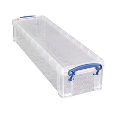 Really Useful Plastic Storage Box With Lid & Handles - 1.5 Litre Clear