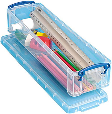 Really Useful Plastic Storage Box With Lid & Handles - 1.5 Litre Clear