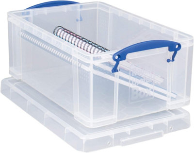 Really Useful Plastic Storage Box With Lid & Handles - 5XL Litre Clear ...