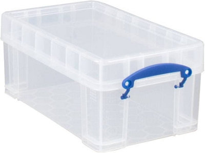 Really Useful Plastic Storage Box With Lid & Handles - 5XL Litre Clear ...