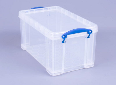Really Useful Plastic Storage Box With Lid & Handles - 8 Litre Clear