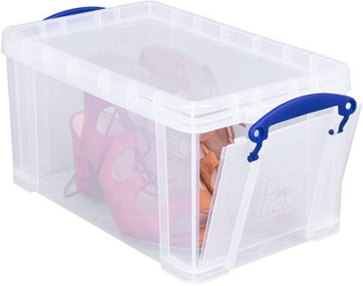 Really Useful Plastic Storage Box With Lid & Handles - 8 Litre Clear