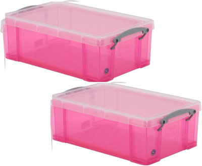 Really Useful Storage Box 9 Litre Pack of 2 - Color: Pink