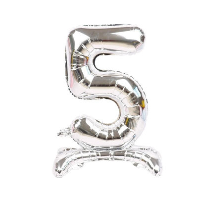 Realmax 5 Number Balloon Silver (One Size)
