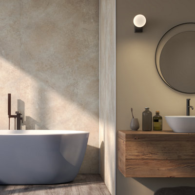 Rearo Selkie MDF Bathroom Shower Wall Panel (H)2420mm x (W)1180mm x (D ...