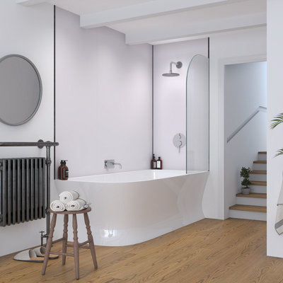 Rearo Selkie MDF Bathroom Shower Wall Panel (H)2420mm x (W)1180mm x (D ...