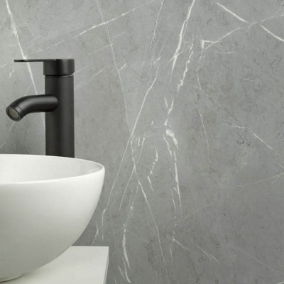 Rearo Selkie MDF Bathroom Shower Wall Panel (H)2420mm x (W)1200mm x (D ...
