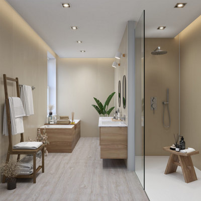 Rearo Selkie MDF Bathroom Shower Wall Panel (H)2420mm x (W)1200mm x (D ...