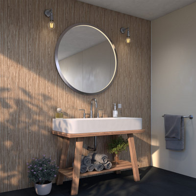 Rearo Selkie MDF Bathroom Shower Wall Panel (H)2420mm x (W)1200mm x (D ...