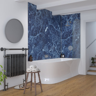 Rearo Selkie MDF Bathroom Shower Wall Panel (H)2420mm x (W)1200mm x (D ...