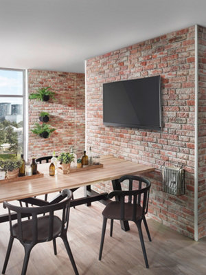 Rebel Of Styles UltraLight Loft Red/White Brick Effect HD Printed EPS ...