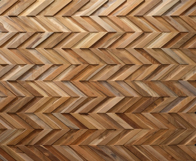 Rebel Of Styles UltraWood Chevron Solid Asian Teak Wood Wall Cladding ...