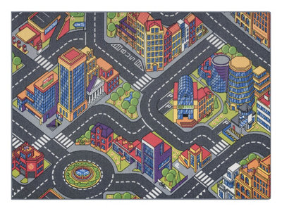 REBEL ROADS CARPET Urban life 97 Metropolis, streets non-slip for chil ...