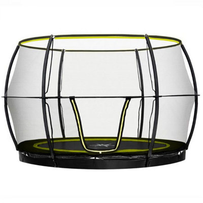 Rebo 10ft Inground Base Jump Trampoline with Halo ll Enclosure