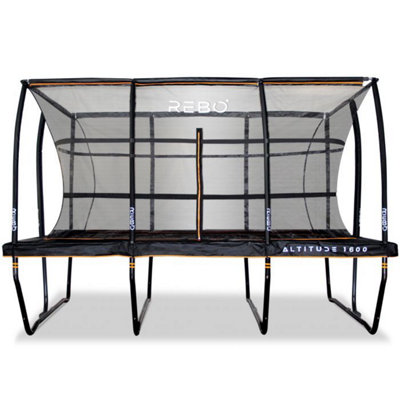 Rebo Altitude Rectangle 12ft x 16ft Trampoline and Safety Enclosure ...