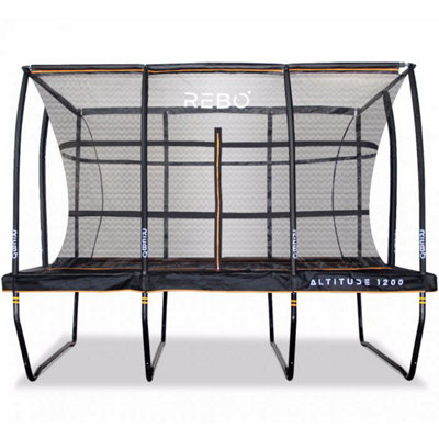 Rebo Altitude Rectangle 8ft x 12ft Trampoline & Safety Enclosure ...