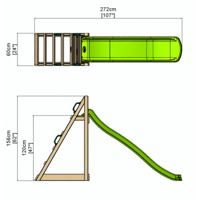Rebo Children's Free Standing Garden Wave Water Slide with Wooden ...