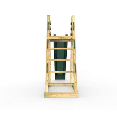 Rebo Children's Wooden Free Standing 10ft Kids Water Slide - Green