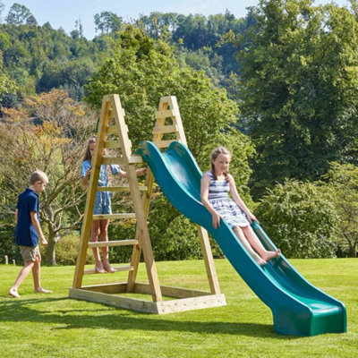 Rebo Children's Wooden Free Standing 10ft Kids Water Slide - Green