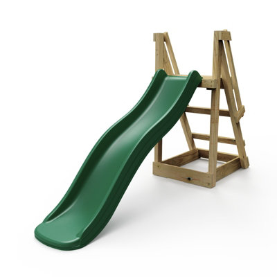 Rebo Free Standing Garden Wave Water Slide with Wooden Platform - 6ft ...