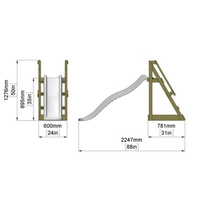 Rebo Free Standing Garden Wave Water Slide with Wooden Platform - 6ft ...