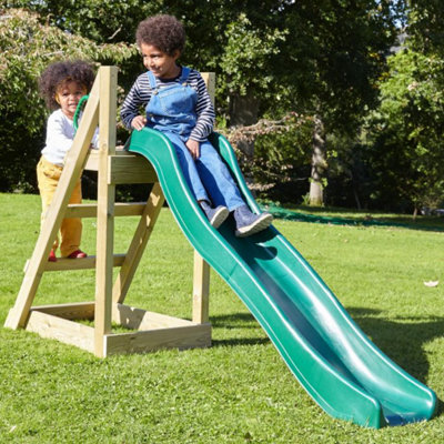 Rebo Free Standing Garden Wave Water Slide with Wooden Platform - 6ft ...